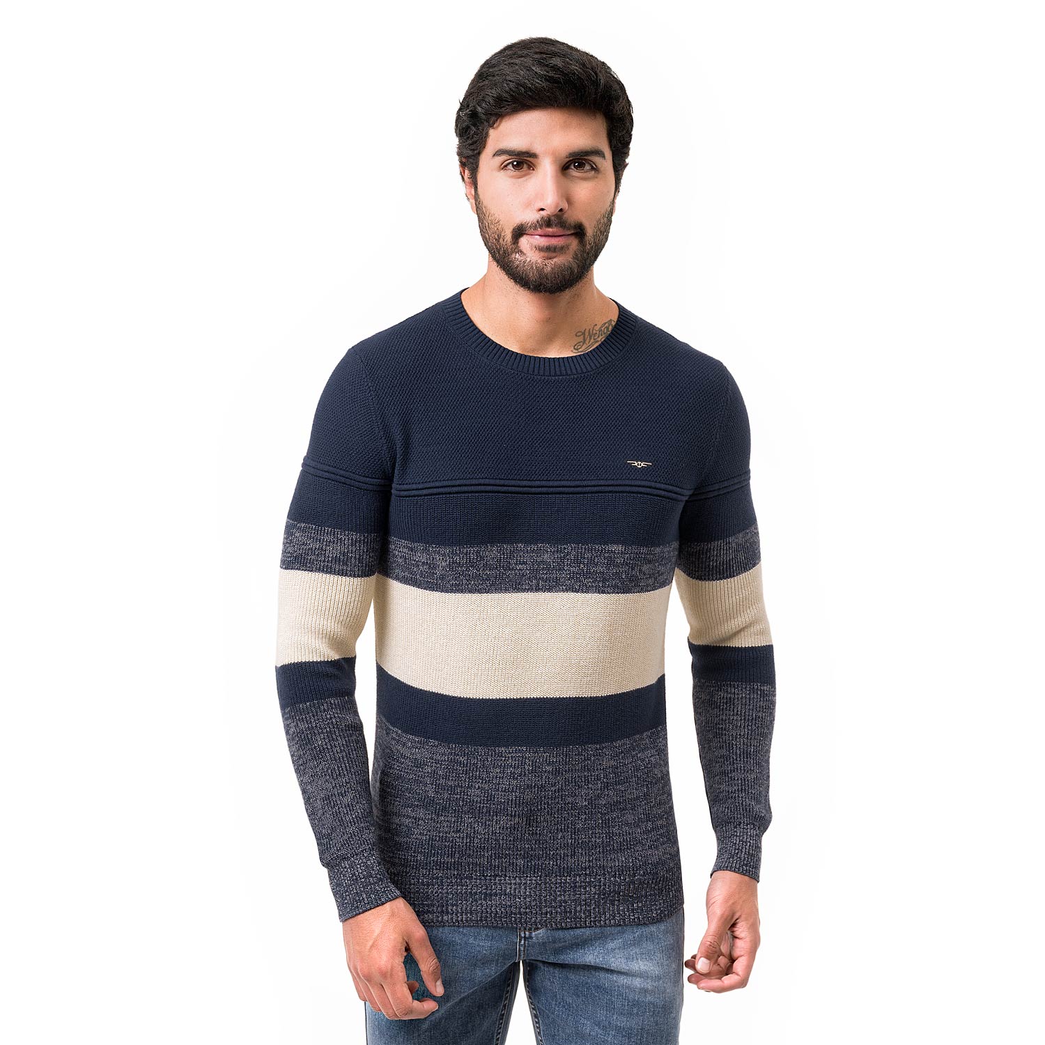 Chompa Hilos Kaylebh Azul Ivory | Diverxia