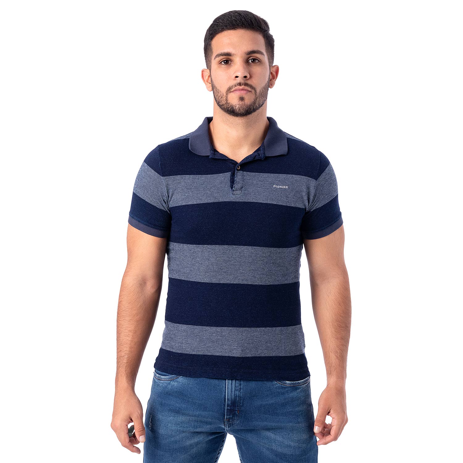 Polo Box Jersey M/C Slim Fit Listings 2 Azul Indifio | Diverxia