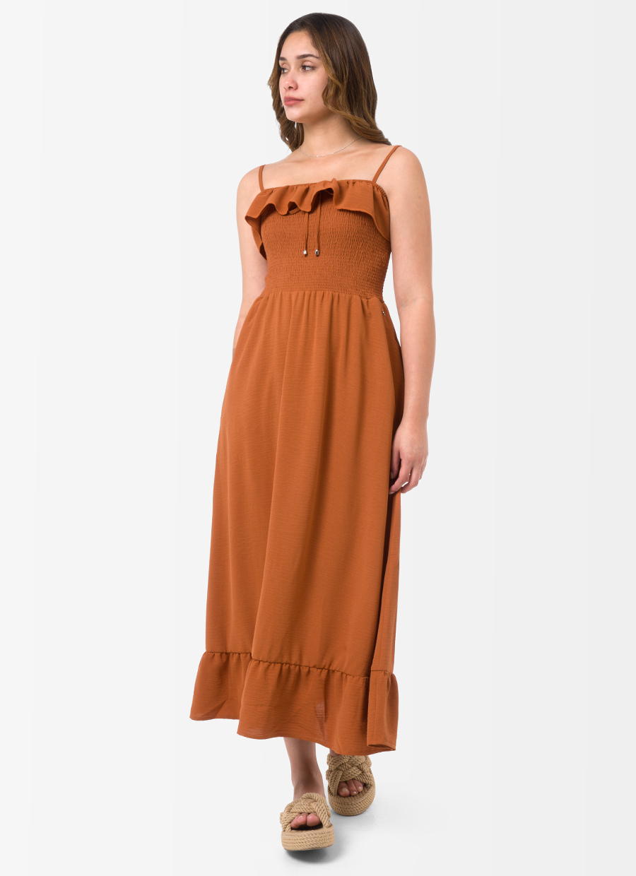 Vestido (Largo) Viena Solid Tatix Lacre | Diverxia