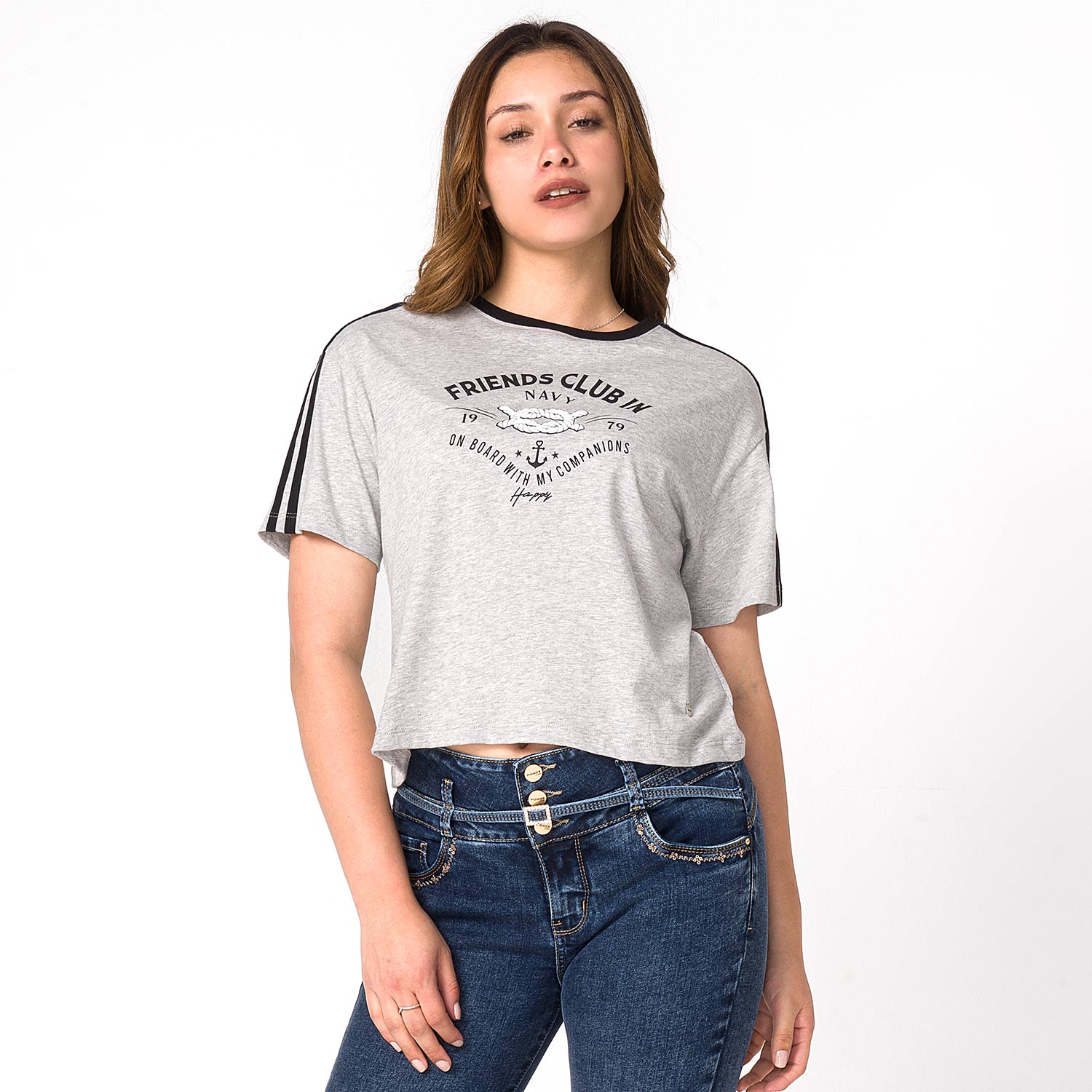 Polo Boxy Fit Jersey M/C Yacht Melange Negro | Diverxia